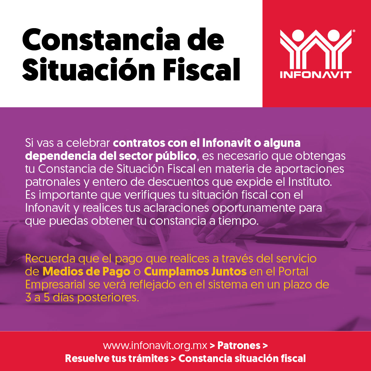 CONSTANCIA DE SITUACIÓN FISCAL INFONAVIT. - Cámara Nacional de Comercio ...